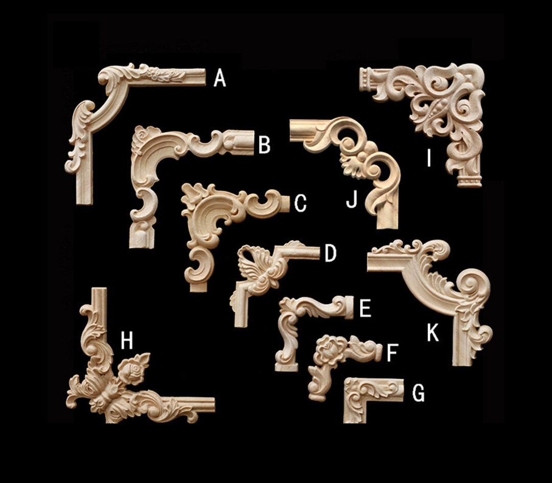 1 Piece Wood Applique Corner Shabby Chic Wood Embellishments Ornate ...