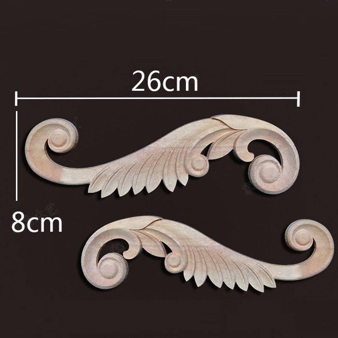 1 Piece Rosette Applique Shabby Chic Wood Embellishments Ornate ...