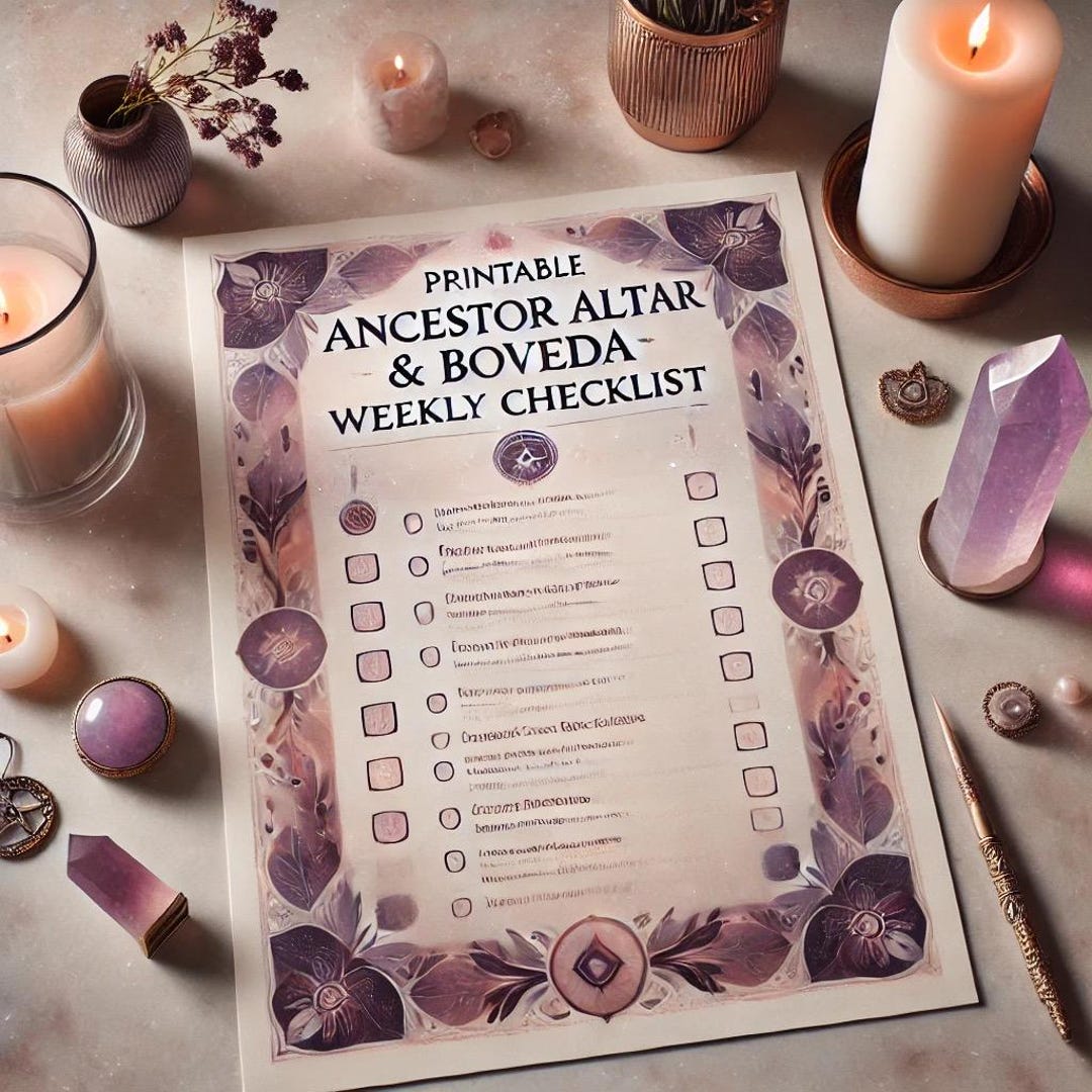 Printable Ancestor Altar & Boveda Weekly Care Checklist || Spiritual ...