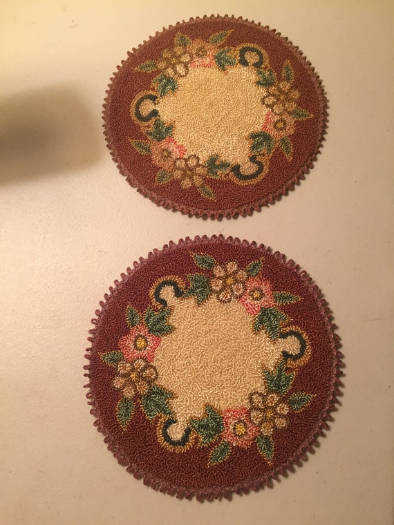 2 Matching Victorian/edwardian Tapestry Doilies - Etsy