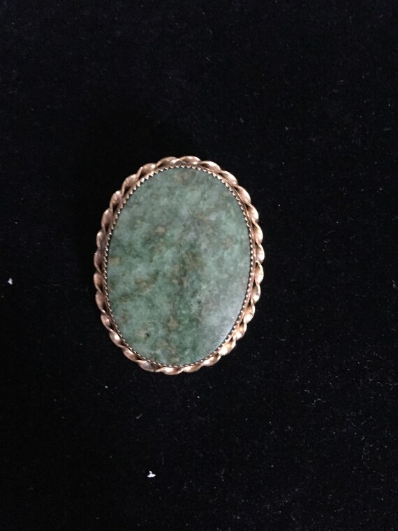 Antique Rare 1922 TK 12K Gold Filled Real Jade /Penda… - Gem