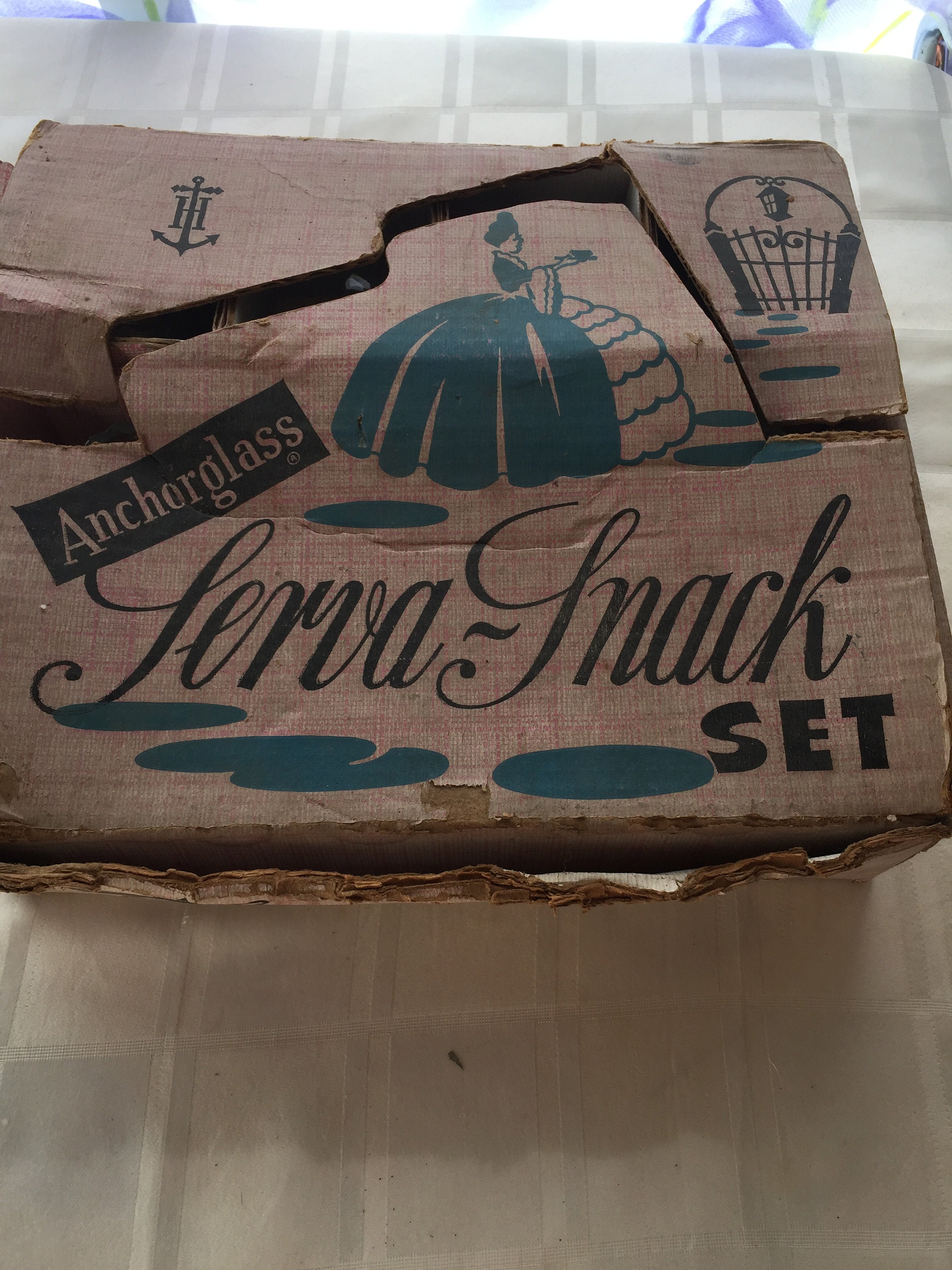 Vintage Anchorglass Serva Snack Set - by Anchor Hocking - MIB - Etsy