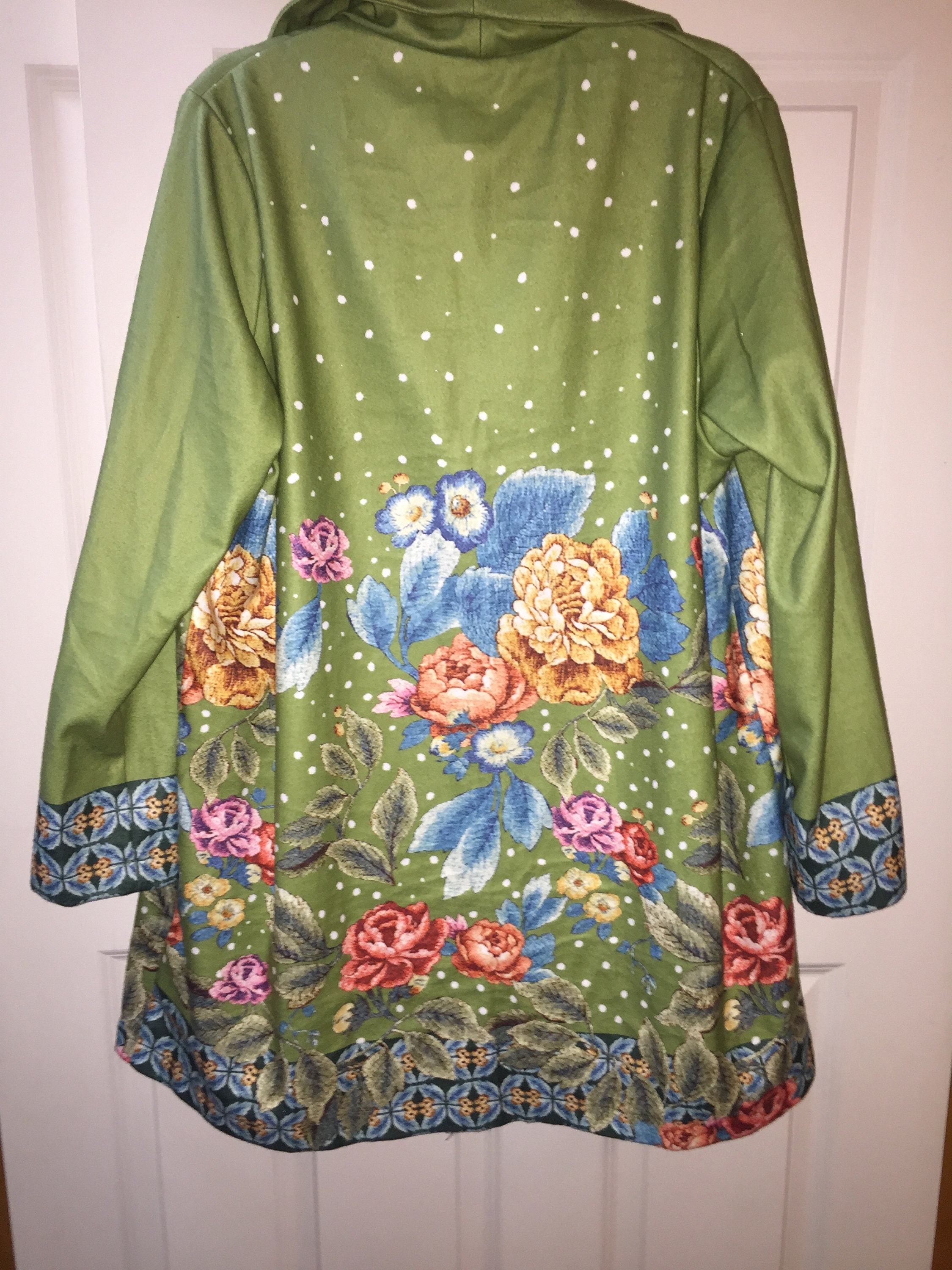 Beautiful Flower Print COZY Jacket XXL New Without Tags - Etsy