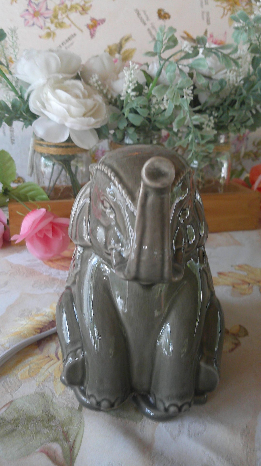 Ceramic Green Elephant Wax Warmer – Decorative Home Fragrance Burner - Etsy