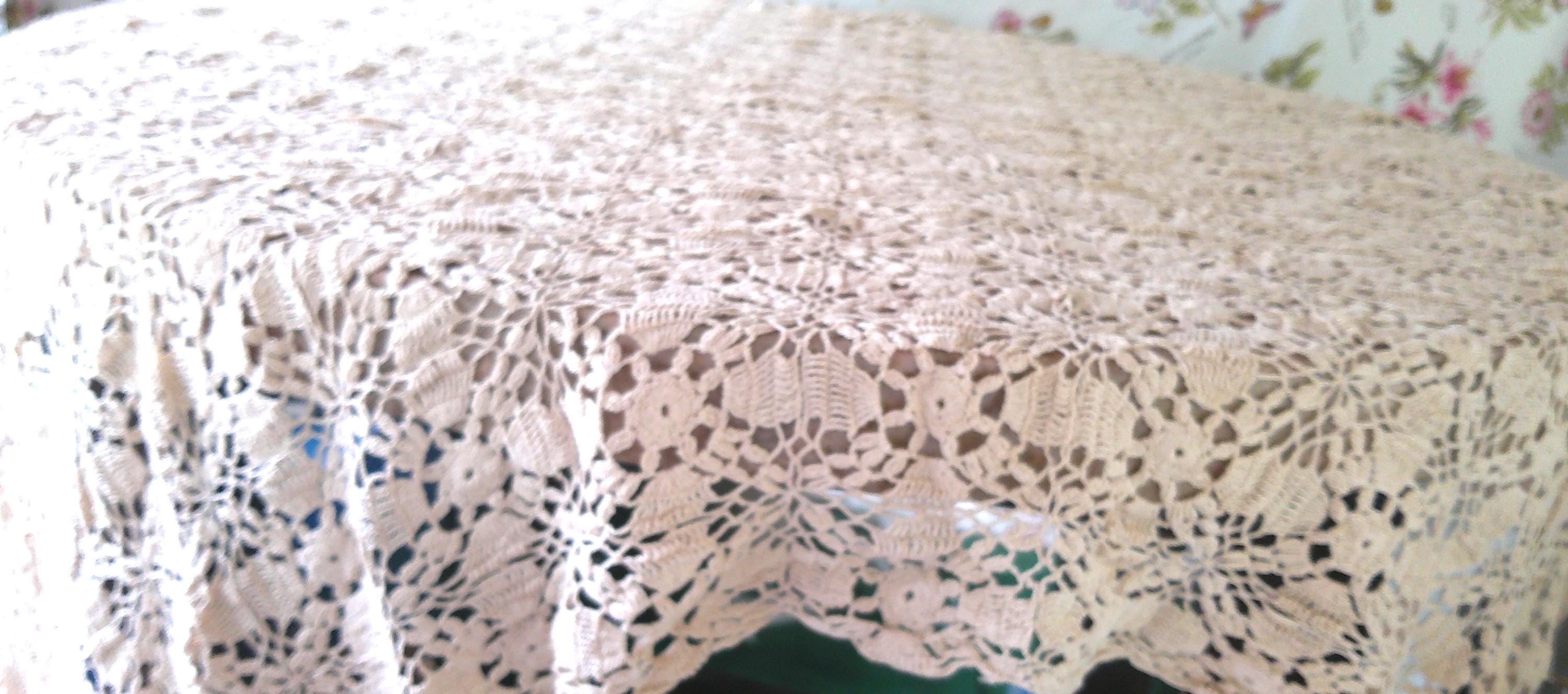 Antique Hand-crocheted Lace Tablecloth – 50" X 50" – Intricate Pattern ...