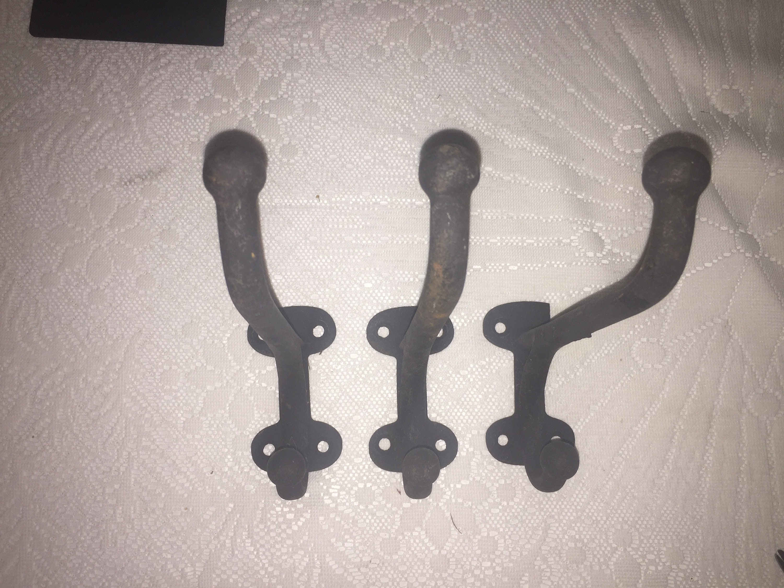 3 ANTIQUE Cast Iron Hooks - Etsy