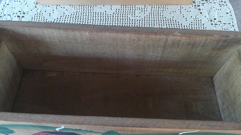 Vintage Wooden Hand Painted Rustic Box With Slide Lid - Etsy