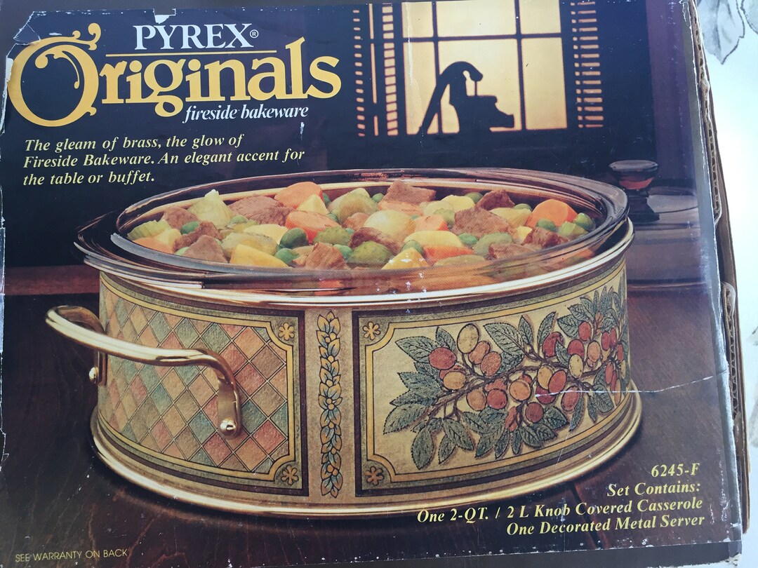 RARE Vintage PYREX Originals Fireside Bakeware Brass & Glass- MIB - Etsy