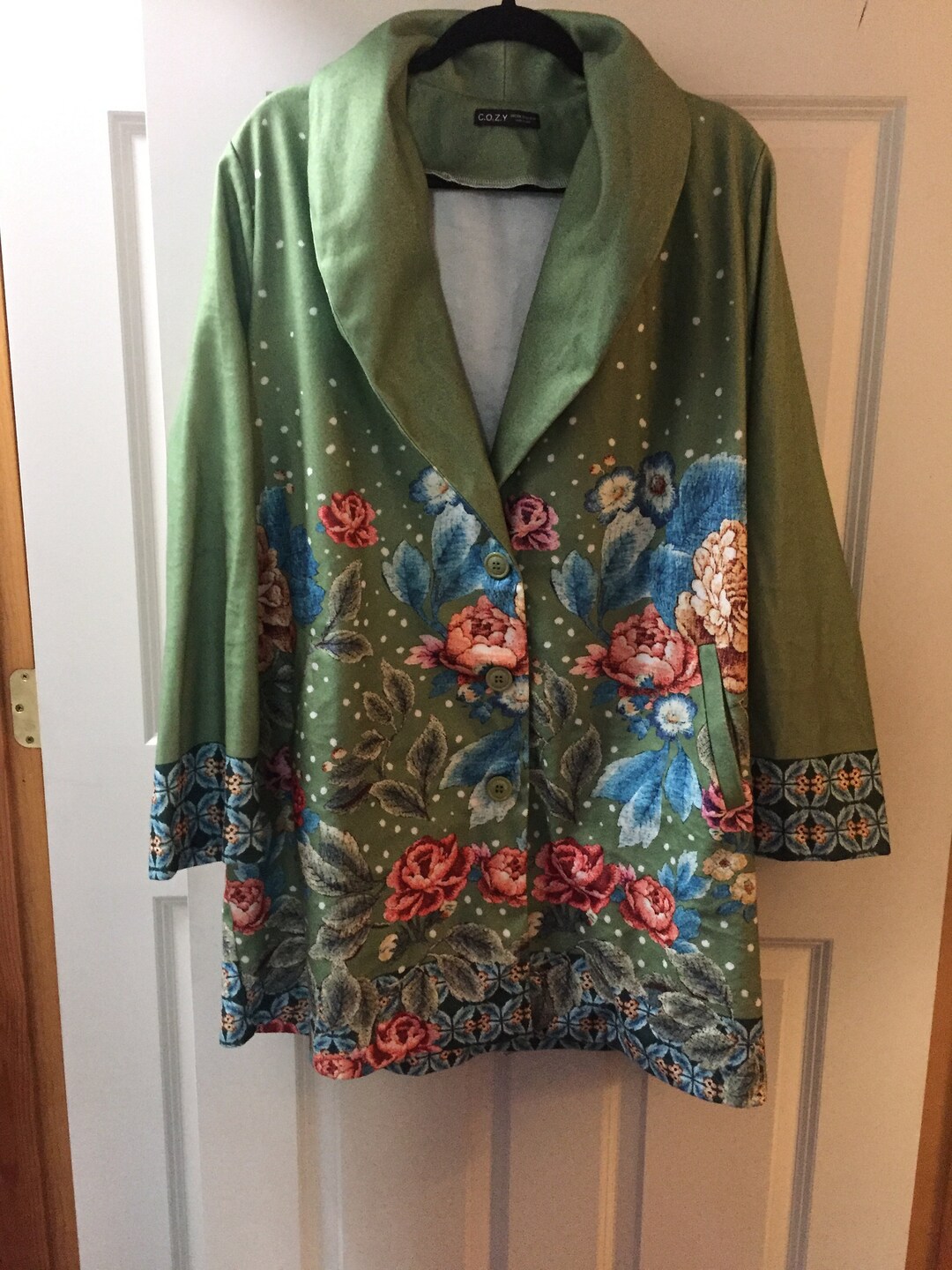 Beautiful Flower Print COZY Jacket XXL New Without Tags - Etsy