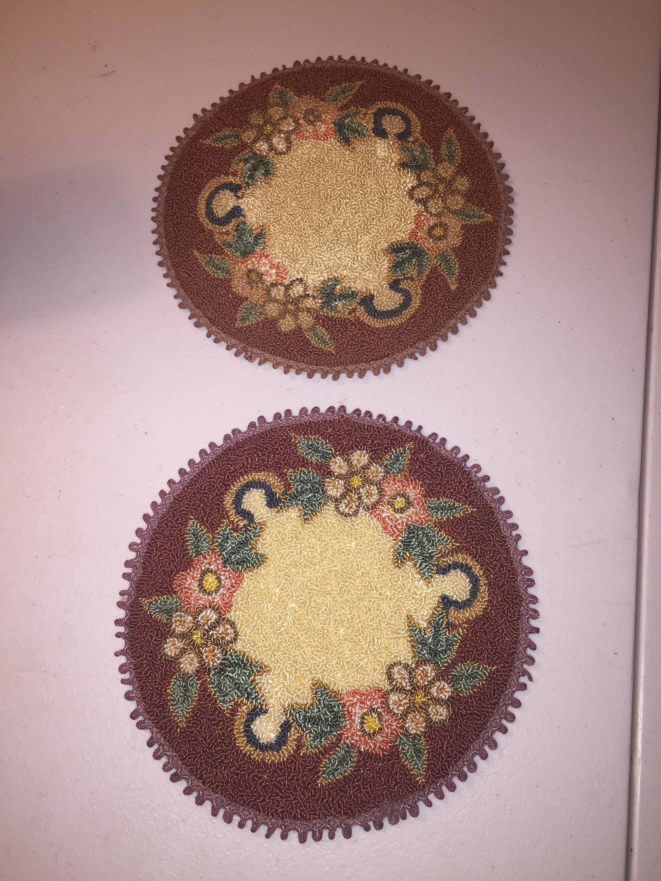 2 Matching Victorian/edwardian Tapestry Doilies - Etsy