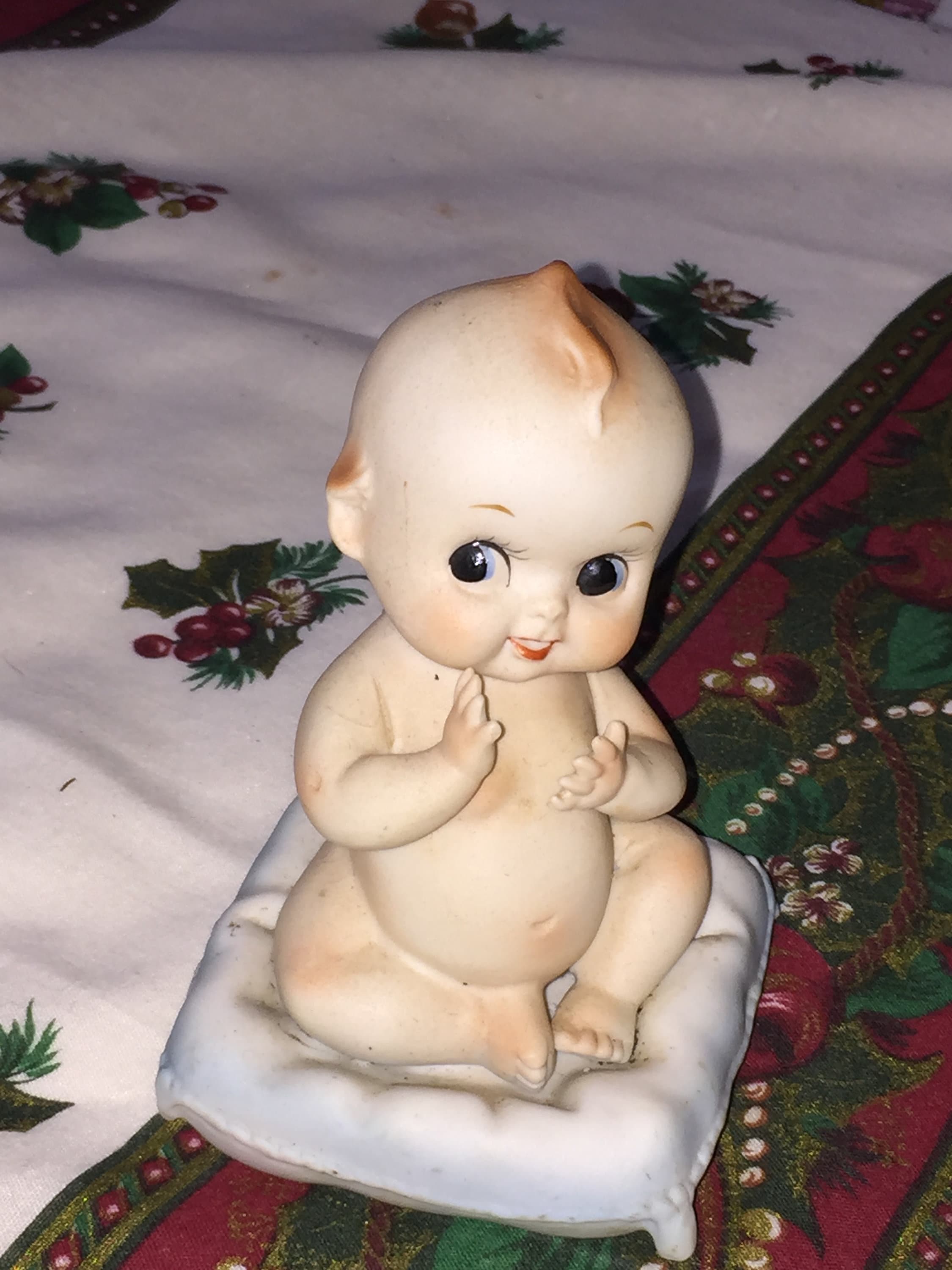 Vintage Hand Painted Kewpie Sitting on Pillow F749 - Etsy