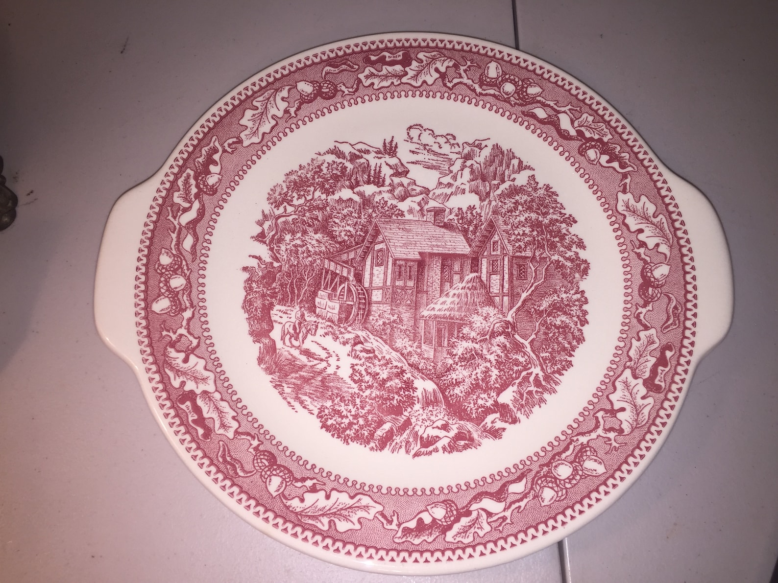 Vintage Royal Ironstone "memory Lane" 10 1/2" Handle Plate - Pink - Etsy