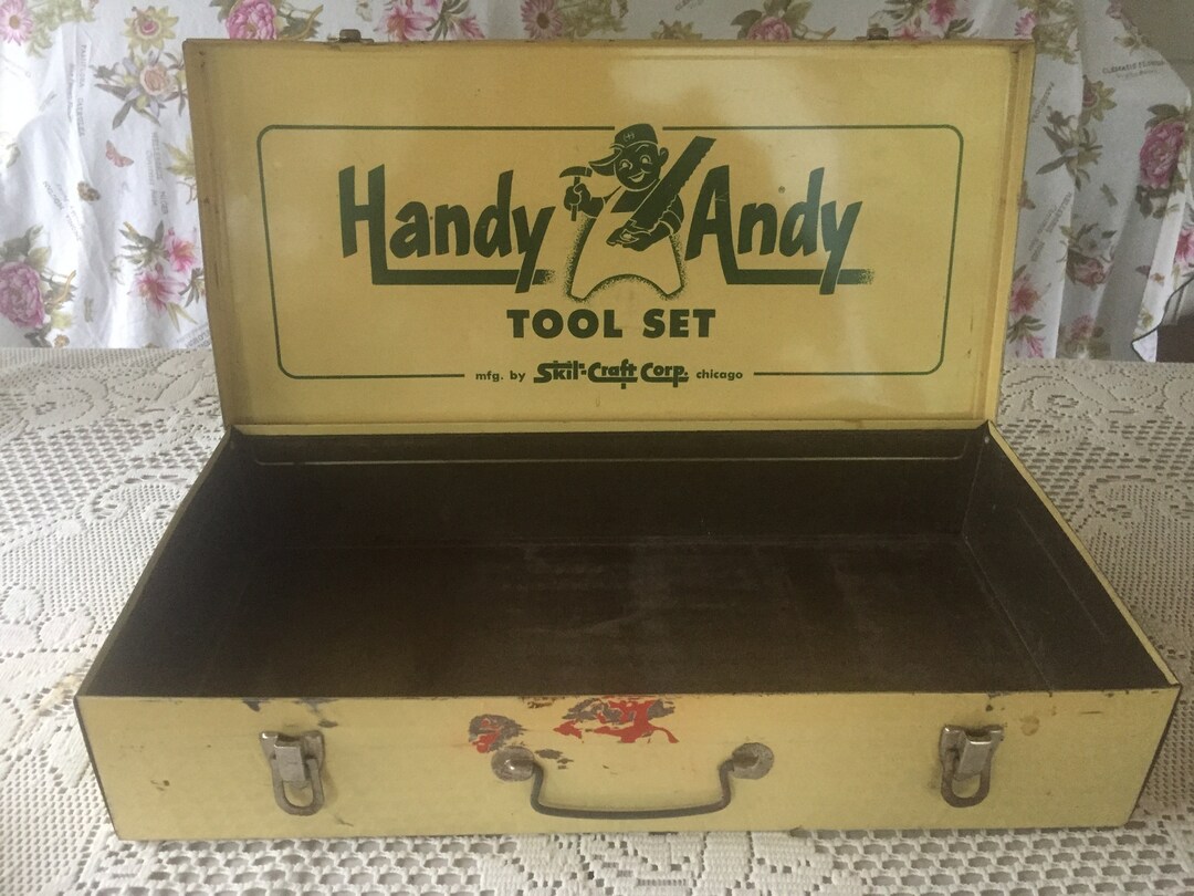 Vintage 1950 - 1970's Handy Andy Tool Box - Empty - Etsy