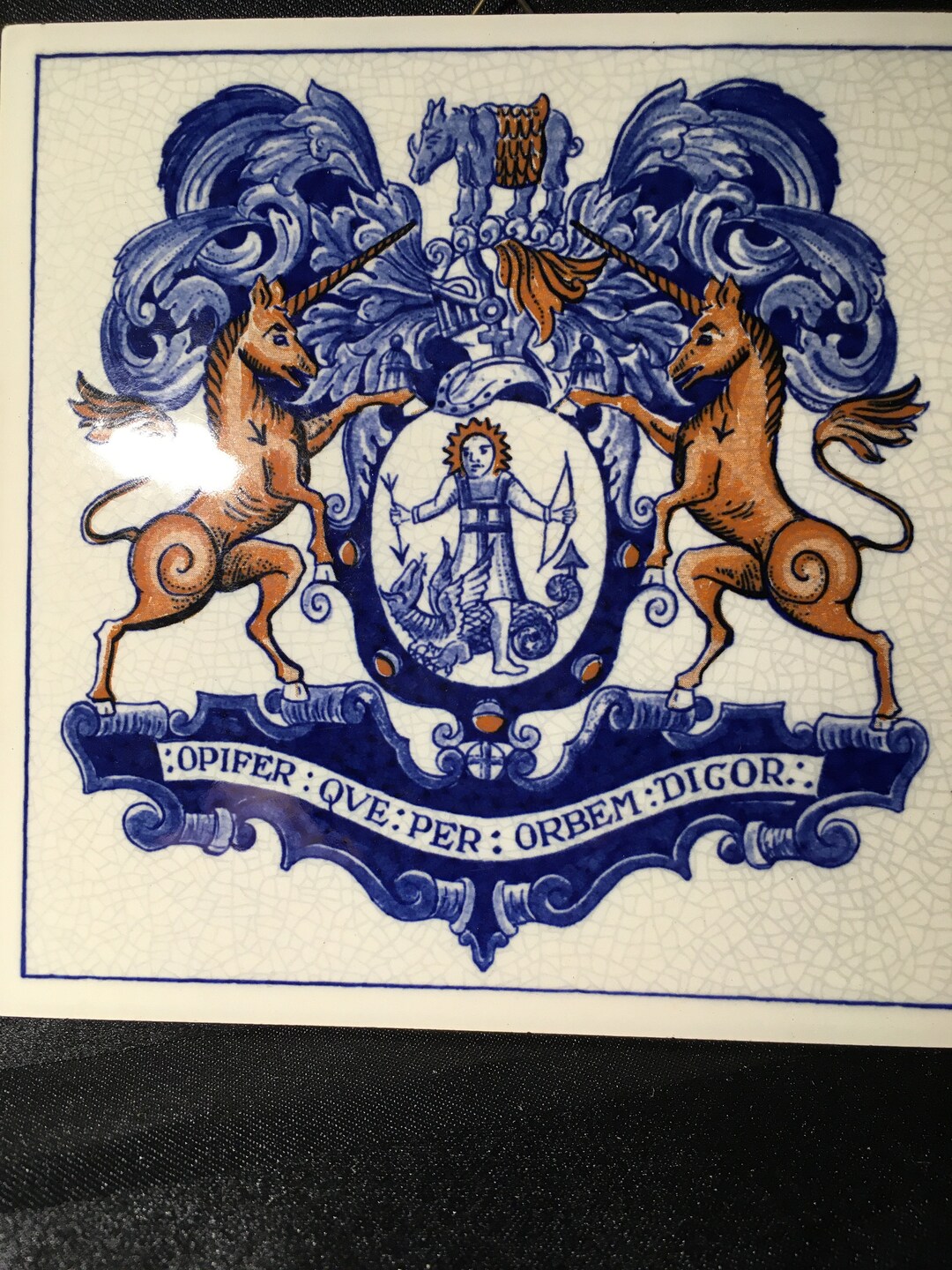 September 1982 Delft Society Crest Tile {UNICORNS} MIB - Etsy