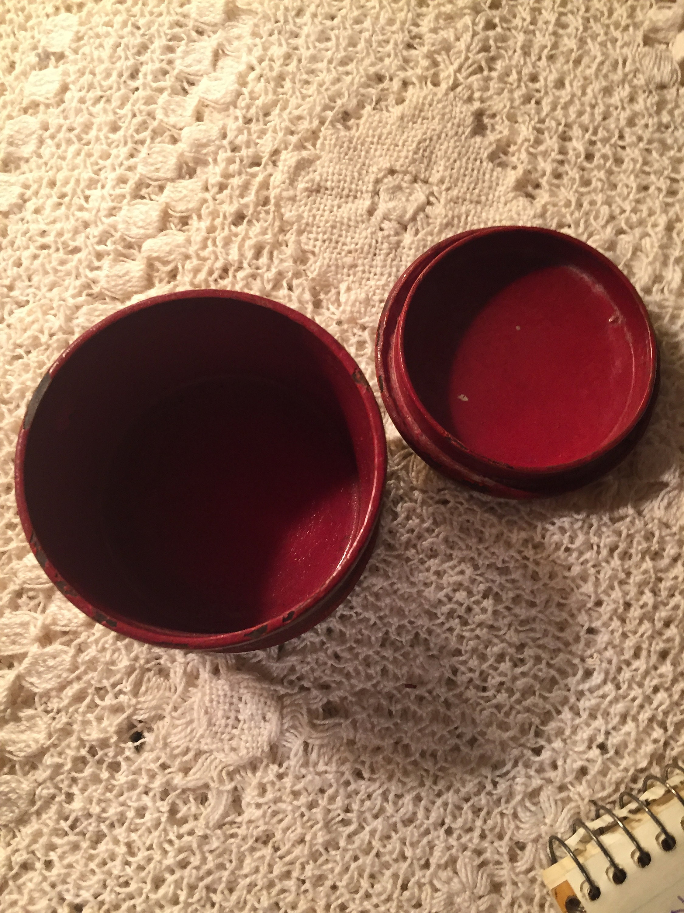 Antique Japanese Hand Painted Wooden Small Covered Box 3 Scenes - Etsy