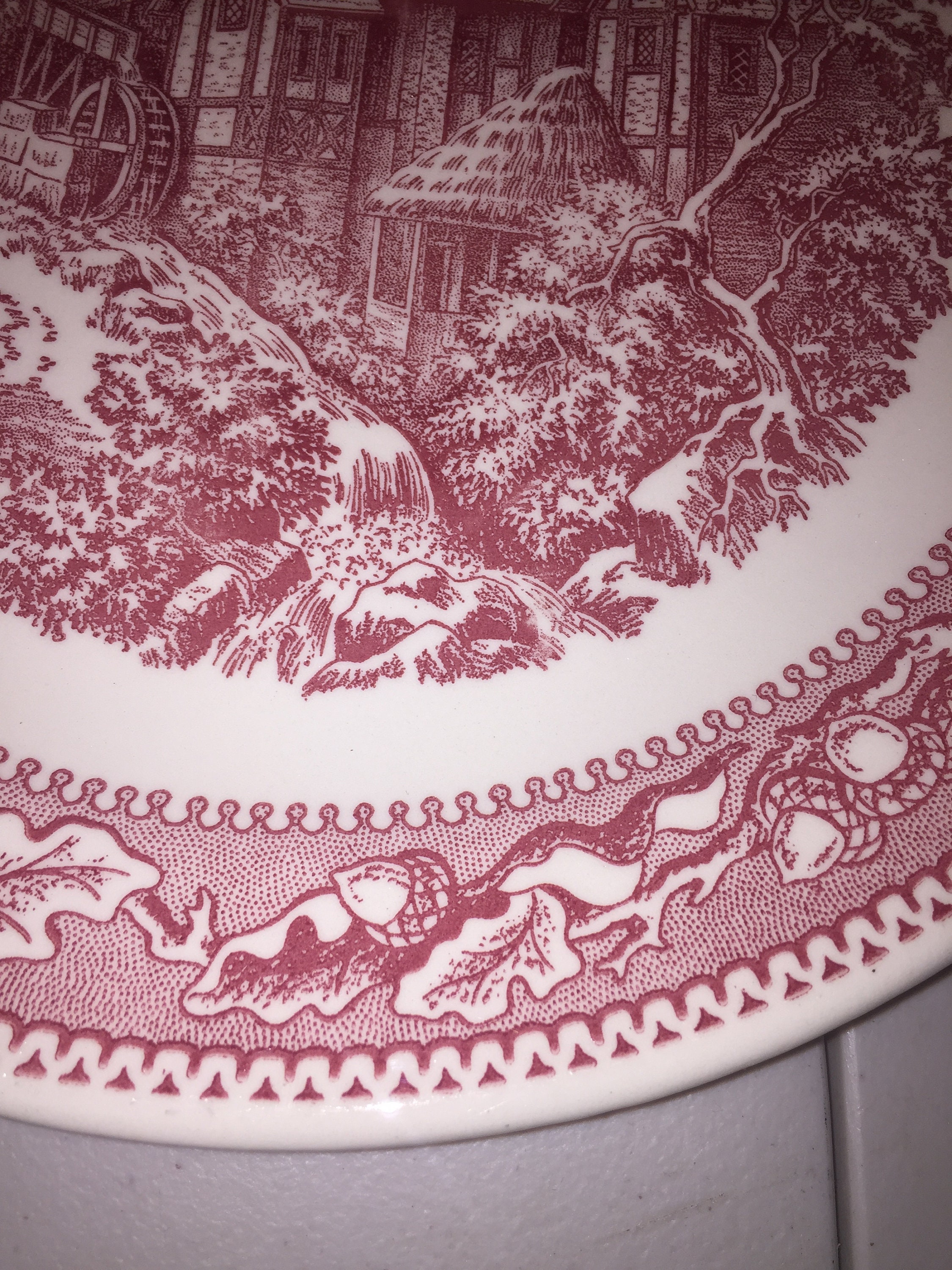 Vintage Royal Ironstone "memory Lane" 10 1/2" Handle Plate - Pink - Etsy