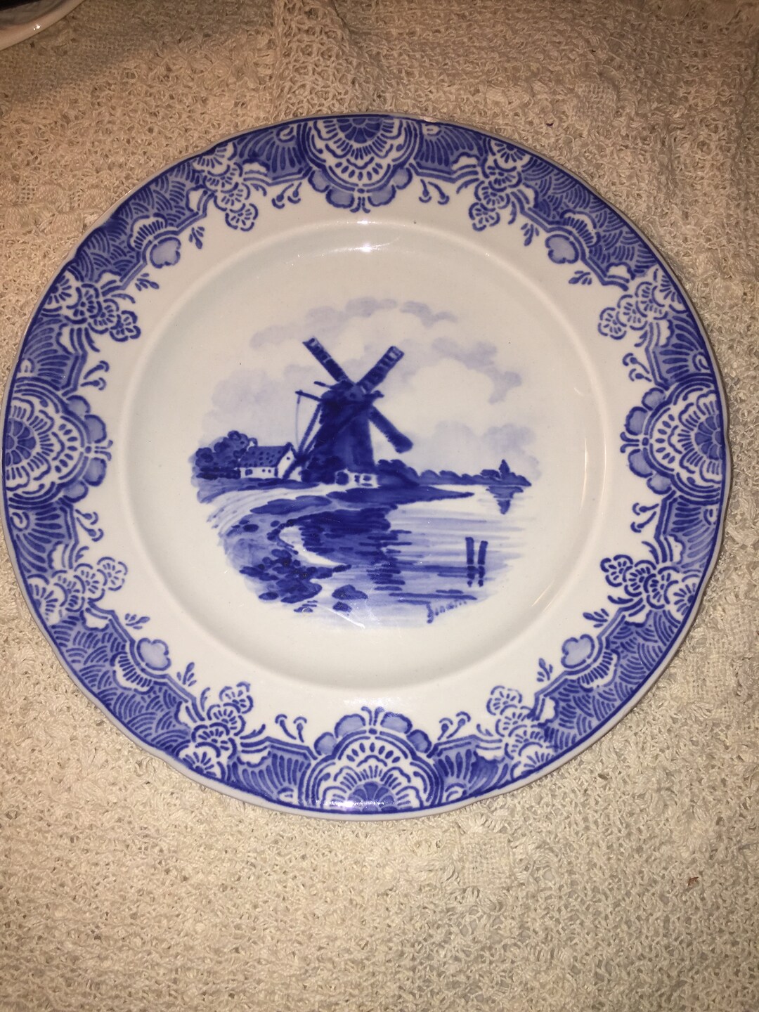 Antique Made in Germany Plate Blue With Windmill and Water Scene - Etsy