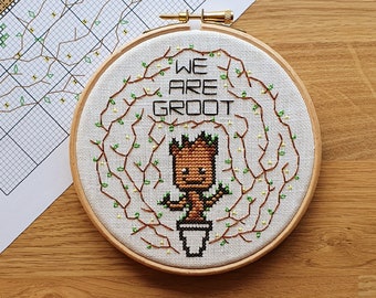 Groot Cross Stitch - Etsy