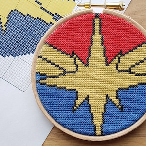 Captain Marvel Cross Stitch Pattern PDF Instant Download - Etsy
