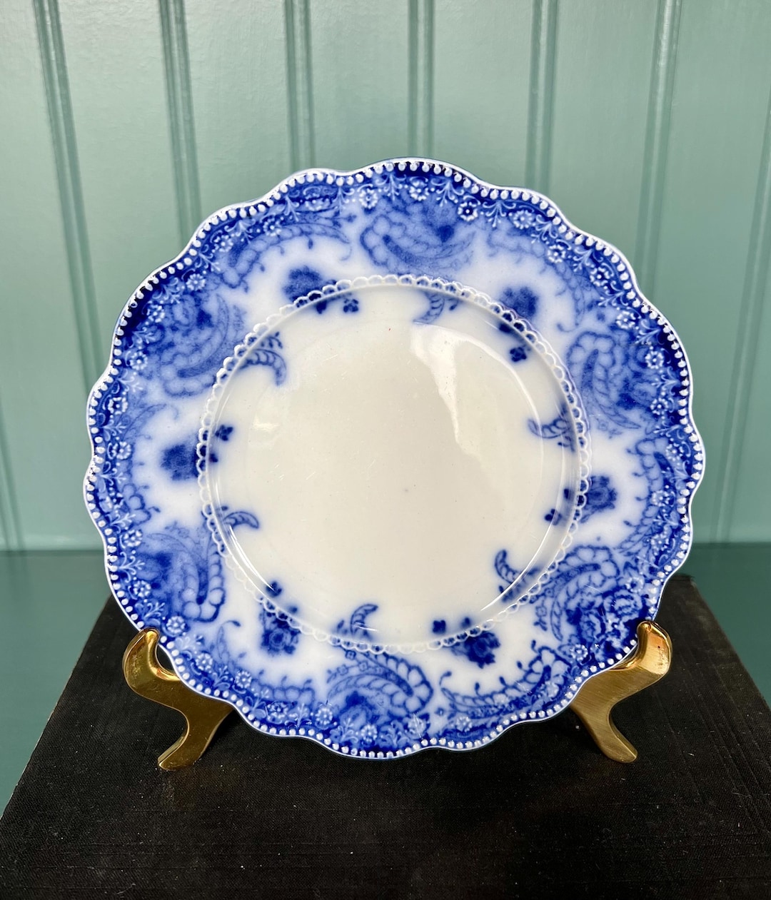 Antique Flow Blue Plate - Grindley Flow Blue - Ashburton Flow Blue ...