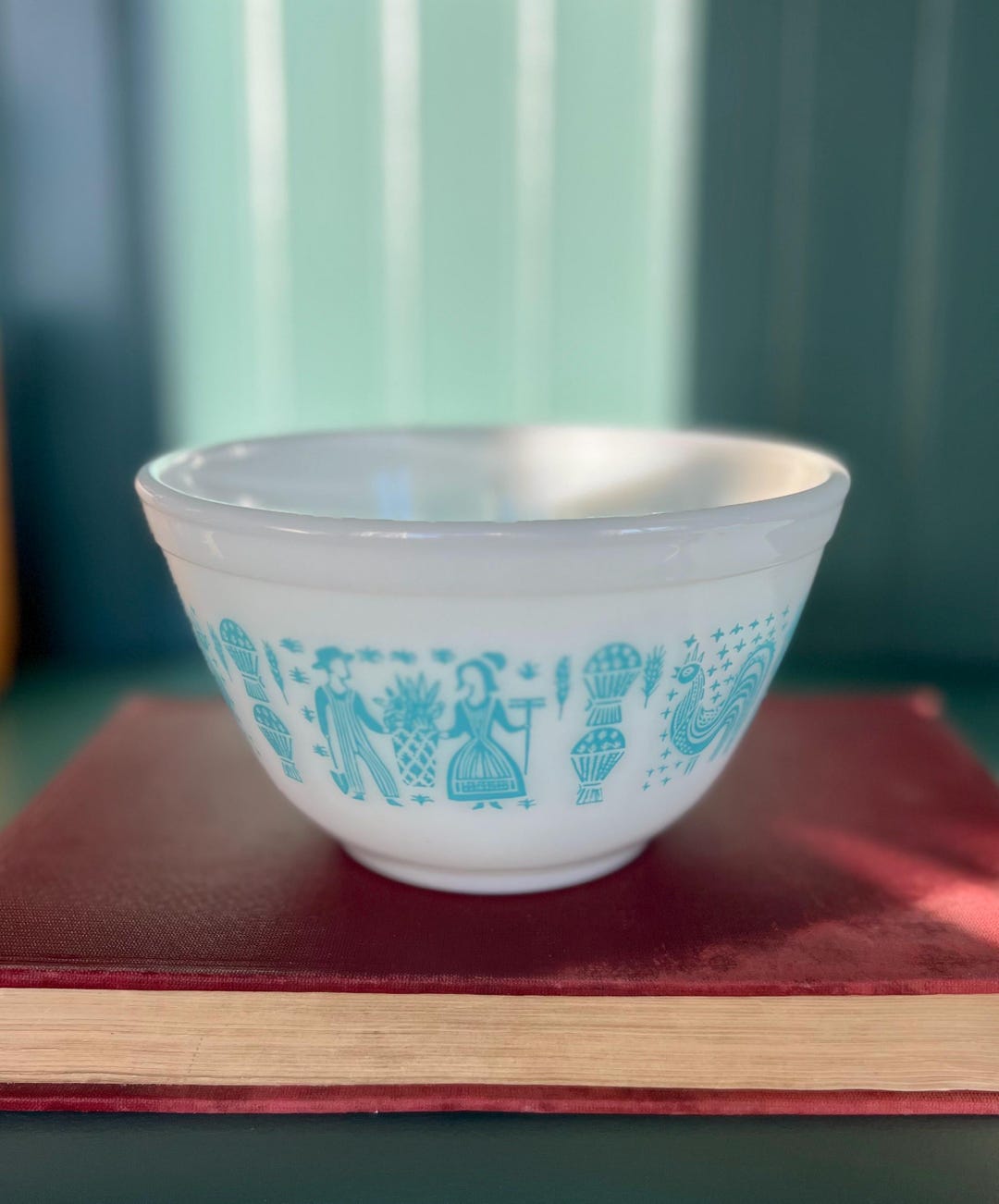 Pyrex Butterprint Blue on White Mixing Bowl Amish Butterprint Pyrex 401 ...
