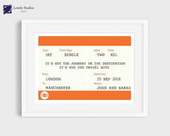 Personalised Train Ticket Print Train Ticket Gift Gift for | Etsy