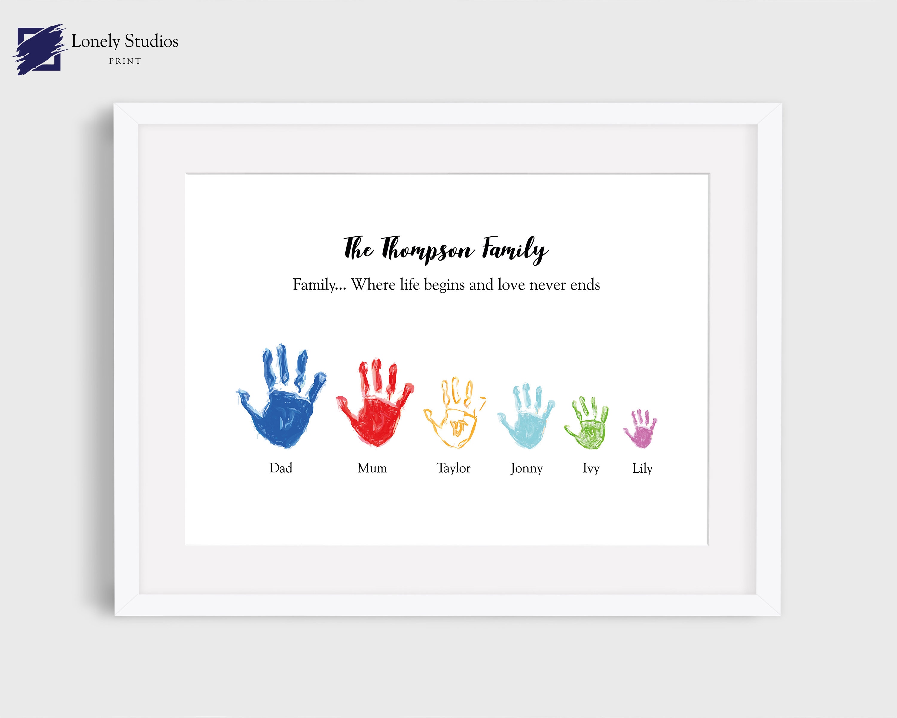 Personalised Family Handprint Art Print New Home Decor - Etsy UK