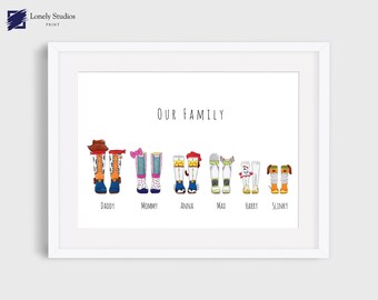 Personalised Family Welly Print Wellington Boot Picture New | Etsy UK