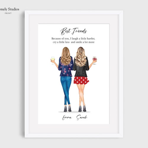 Gift for Best Friend Friendship Print Best Friends Print - Etsy