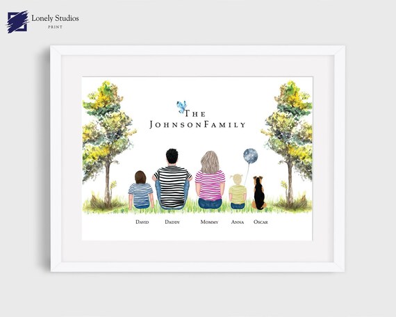 Personalised Family Print Build your own personalised family | Etsy
