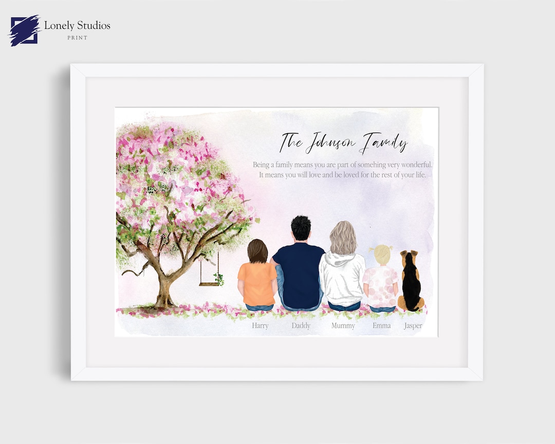 Personalised Family Print, Custom Family Portrait, Gift for New Home ...