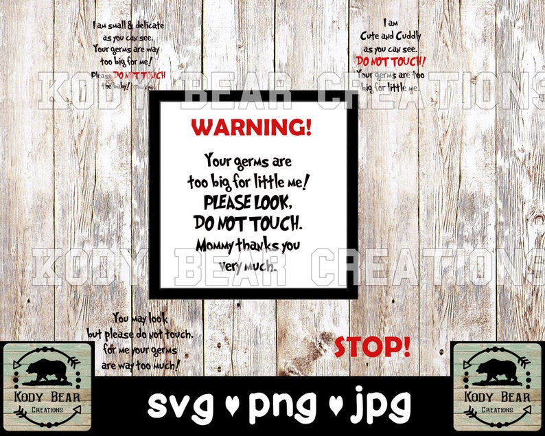 Warning Sign for Baby Germs No Touching Do Not Touch Baby - Etsy