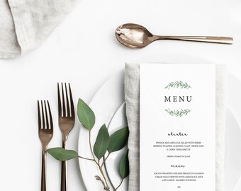 Watercolor menu | Etsy