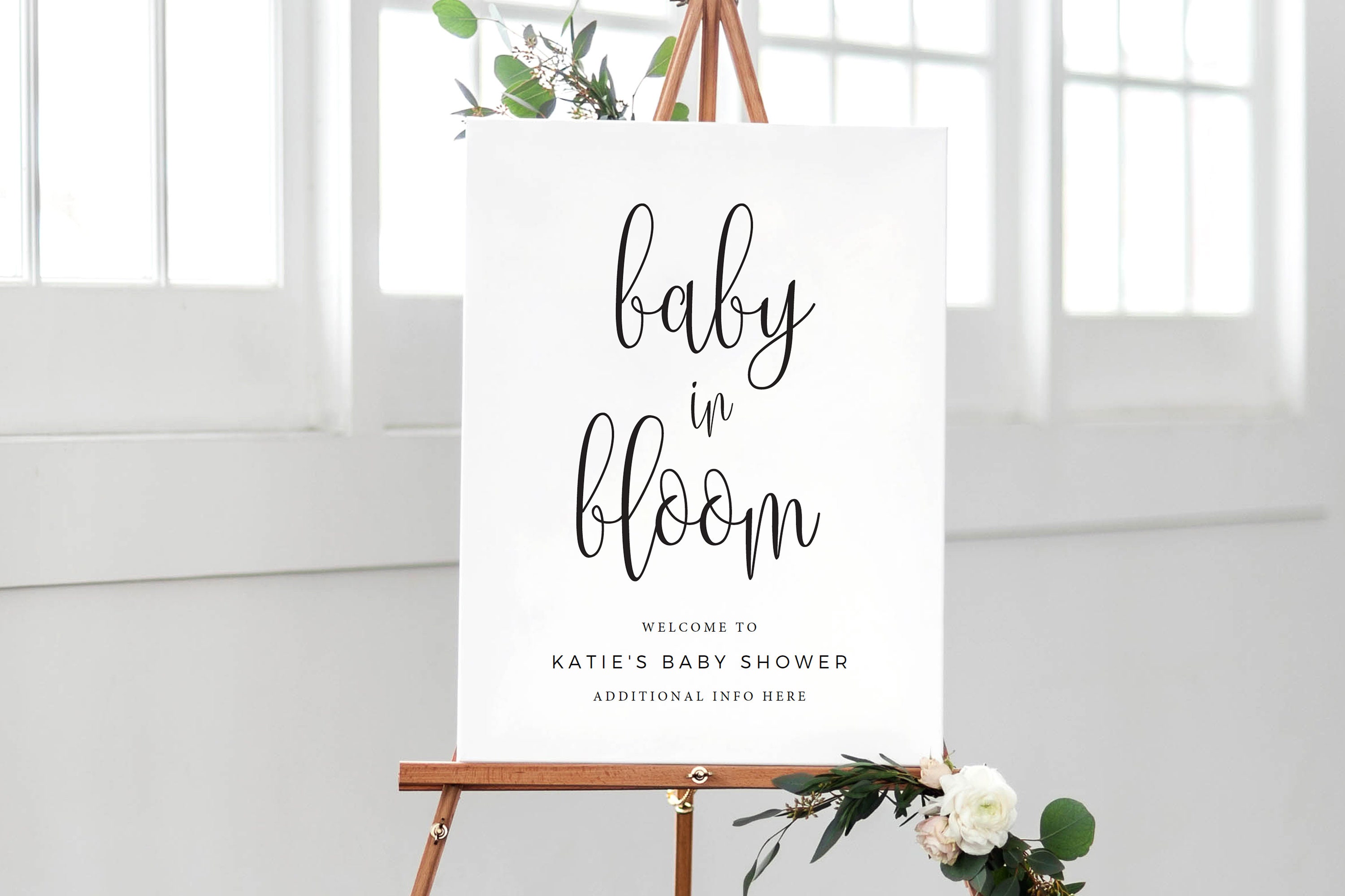 Editable Baby Shower Sign Template Baby in Bloom Baby - Etsy Canada