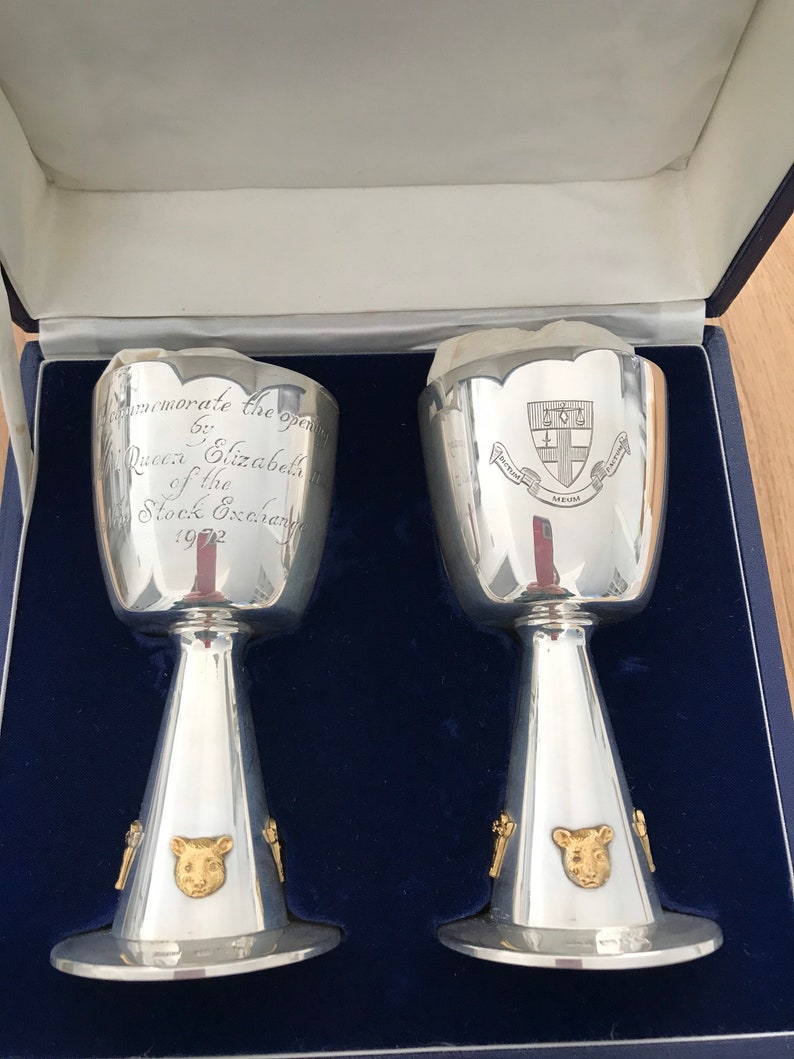 Queen Elizabeth II Commemorative Solid Silver and Gold Goblets - Etsy