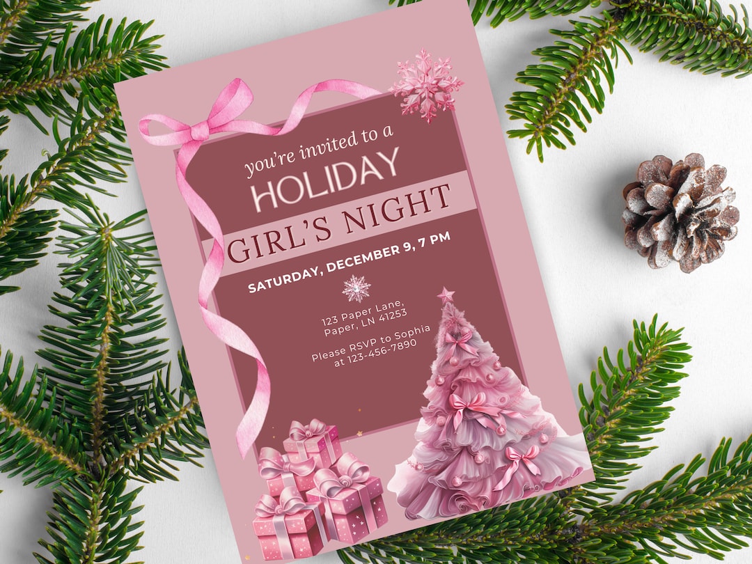 Holiday Girls Night Invitation, Cozy Girl's Night Invitation Template ...