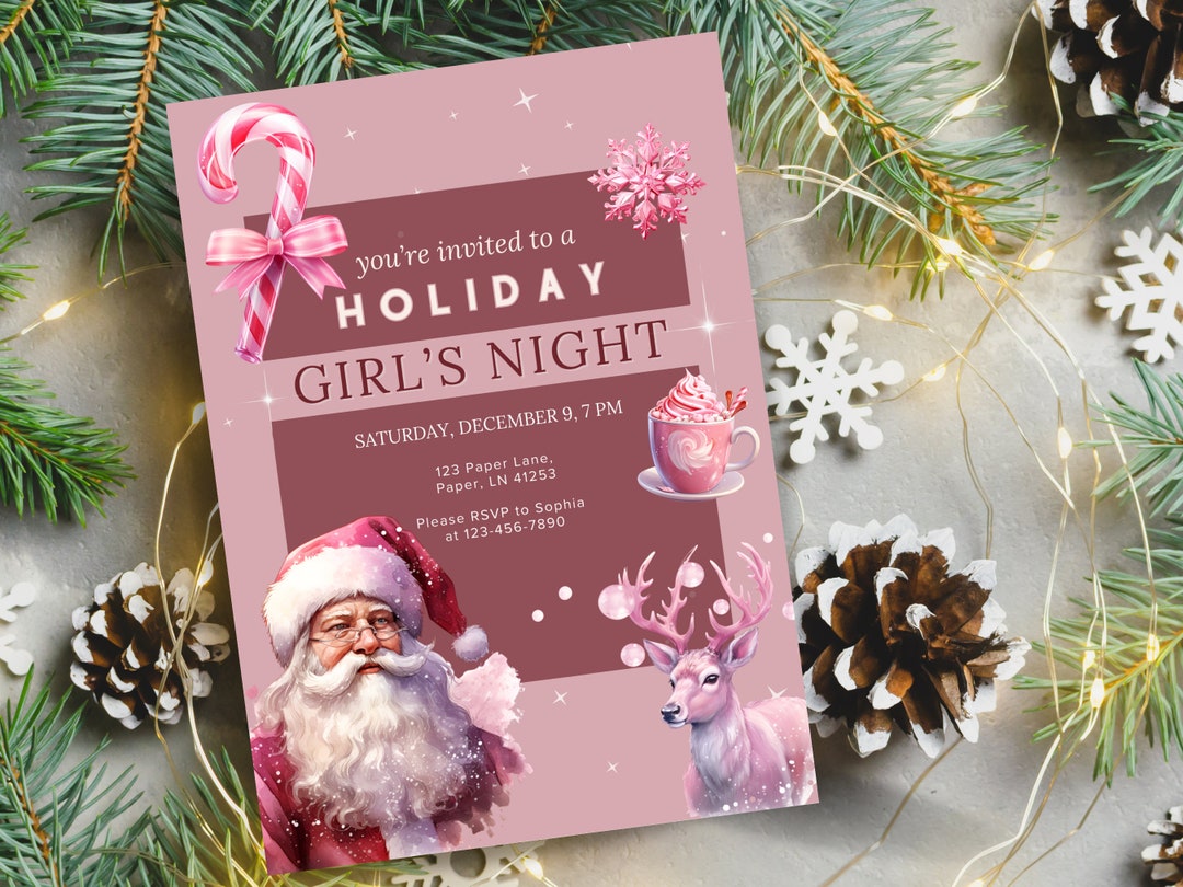 Holiday Girls Night Invitation Cozy Girl's Night - Etsy