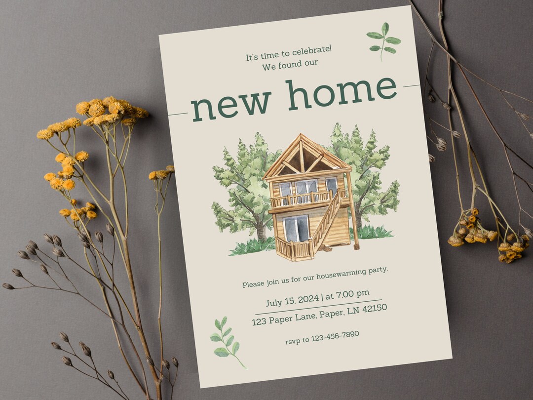 Welcome to Our New Home Invite Template, Housewarming Party Invitation ...