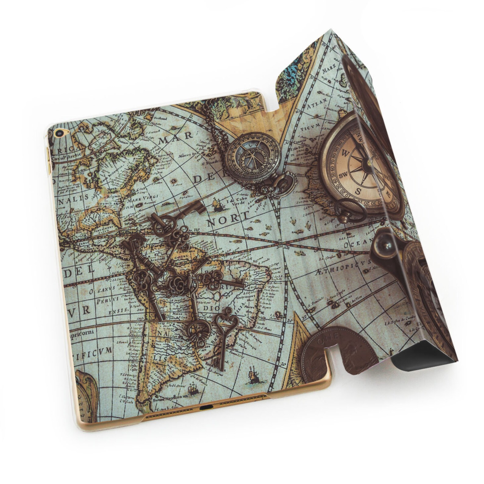 Vintage map print 2020 iPad pro case travel iPad 12.9 2018 | Etsy