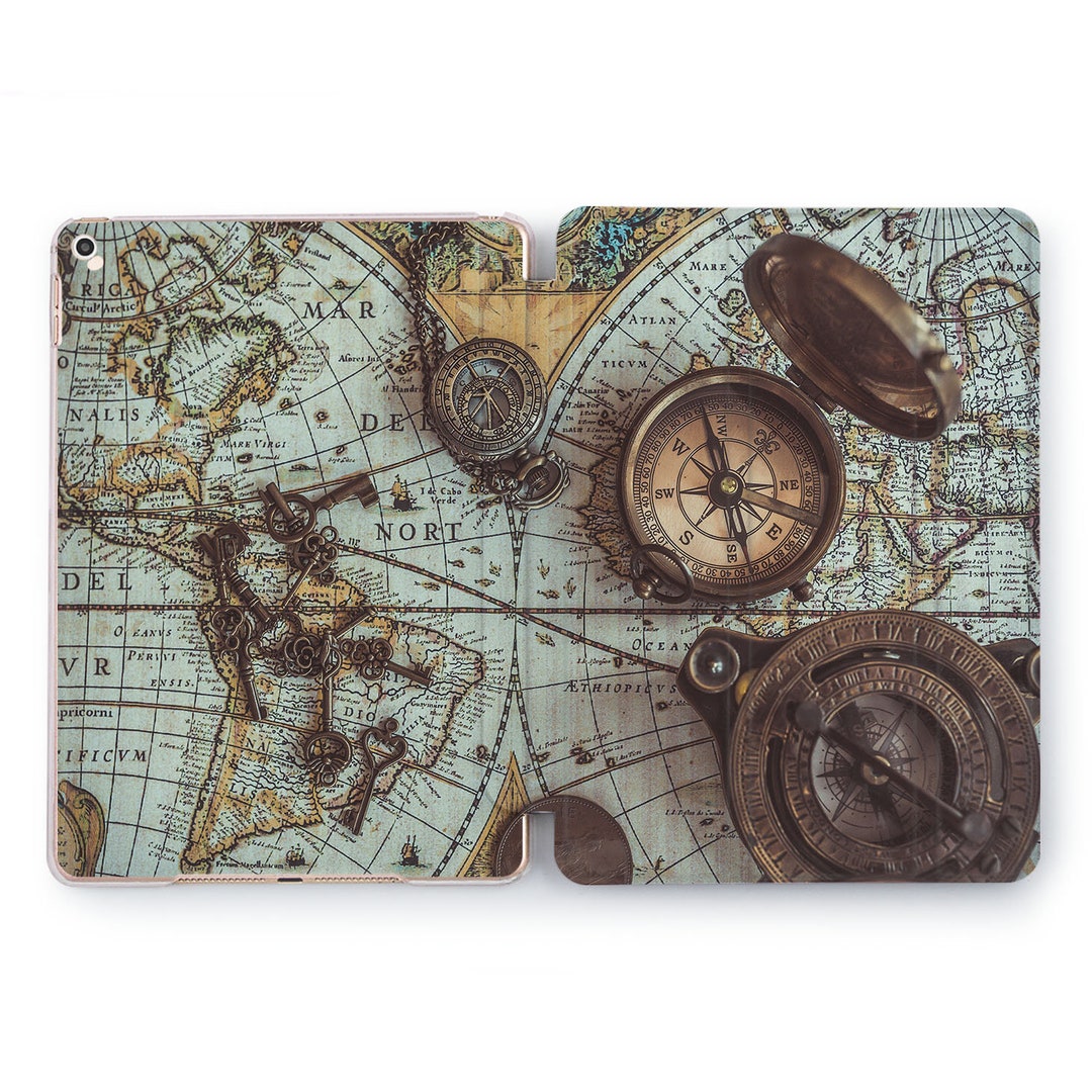 Vintage Map Print 2020 iPad Pro Case Travel iPad 12.9 2018 Case iPad ...