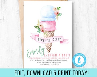 Ice cream baby shower | Etsy