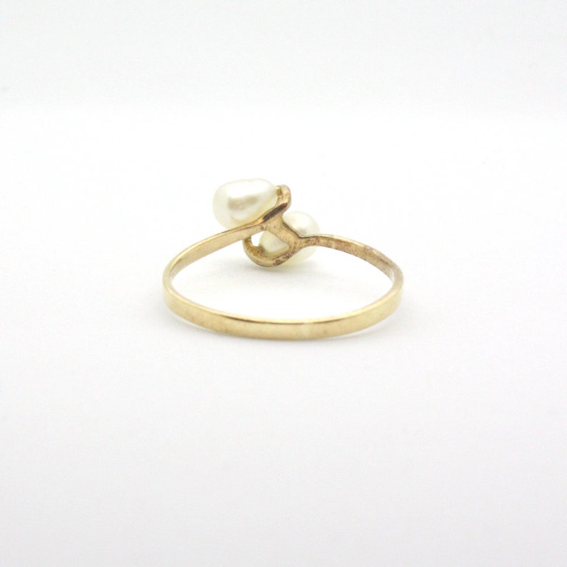 Modern Freshwater Pearl Double Twist Stacker Ring | Etsy