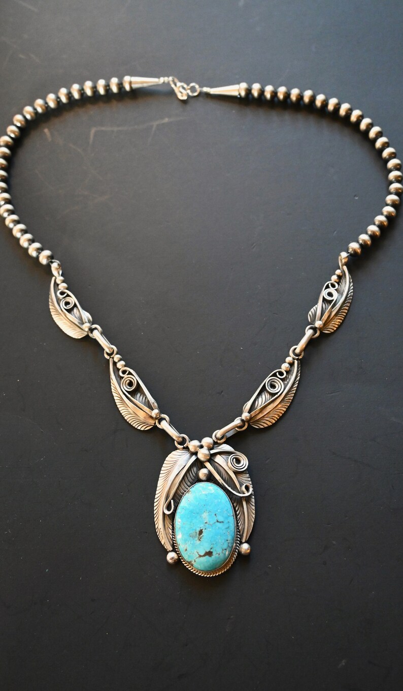 Davey Morgan Navajo Royston Blue Turquoise & Sterling Silver - Etsy