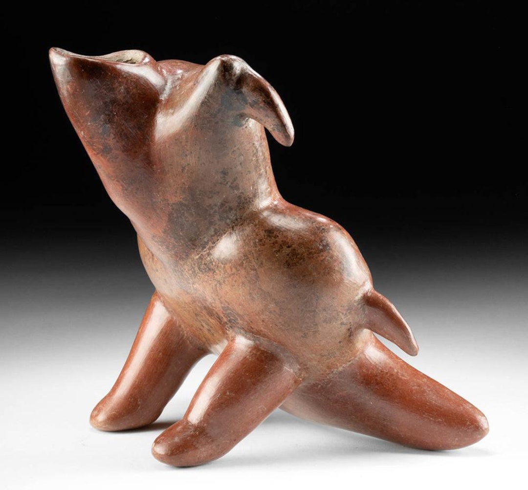 RARE Authentic Pre-columbian Colima Redware Reclinatorio Abstract Dog ...