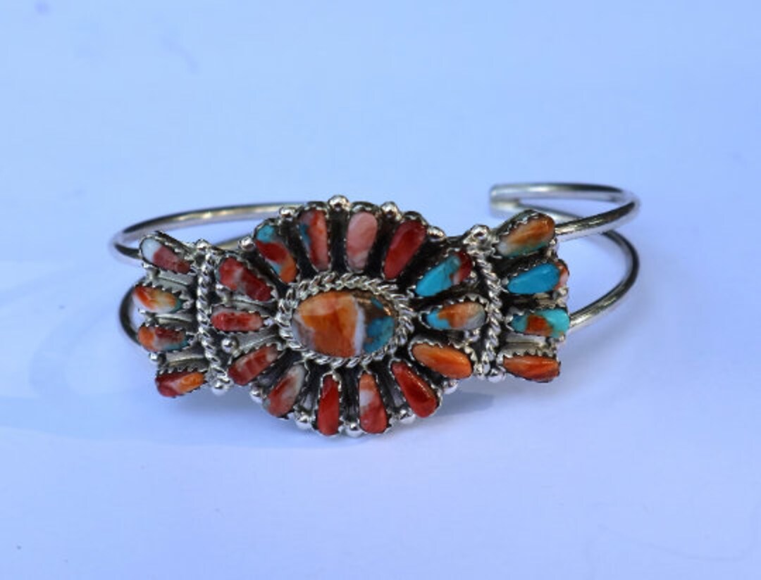 New Authentic Navajo Cuff by Davina Benally Kingman Turquoise, Spiny ...
