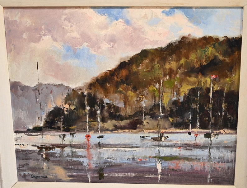 Martindale (needs Research) Impressionist Harbor Scene With Sailboats ...