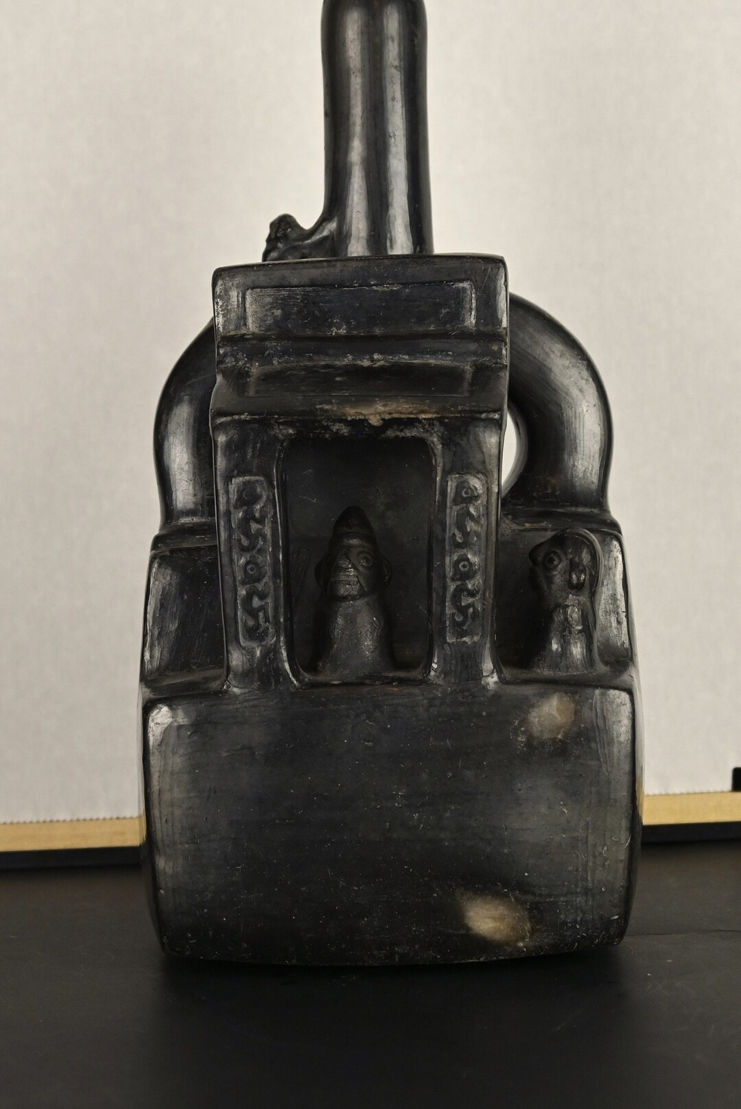 Large Authentic Pre-columbian Temple W/ Priest in Alter Stirrup ...