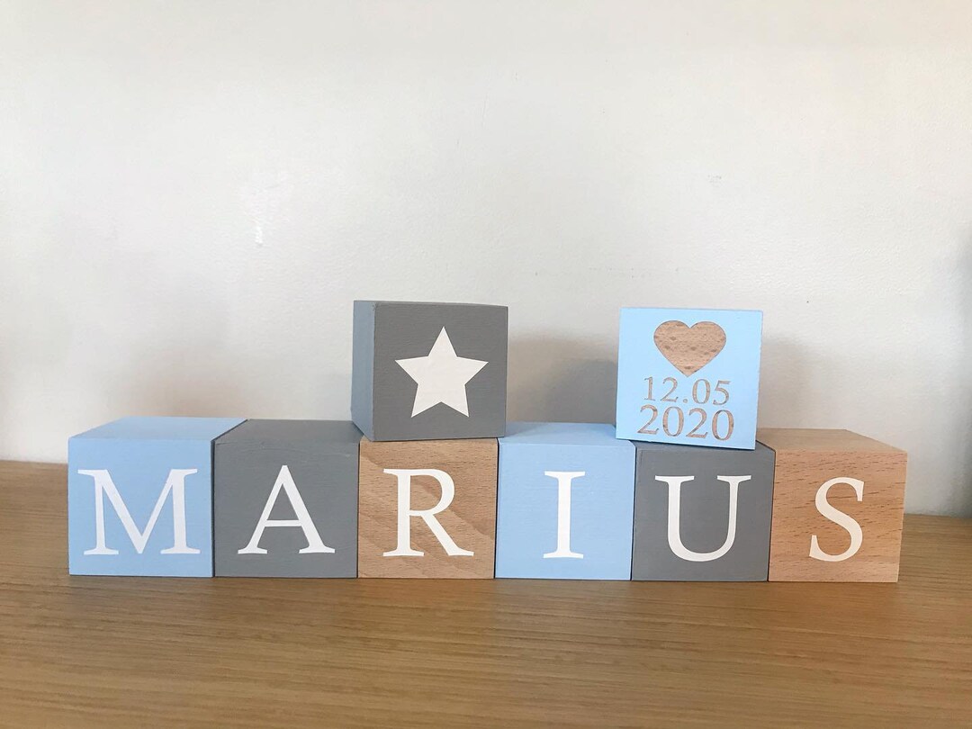 Personalized Wooden Cubes, Child's Room Decoration, Wooden First Name ...