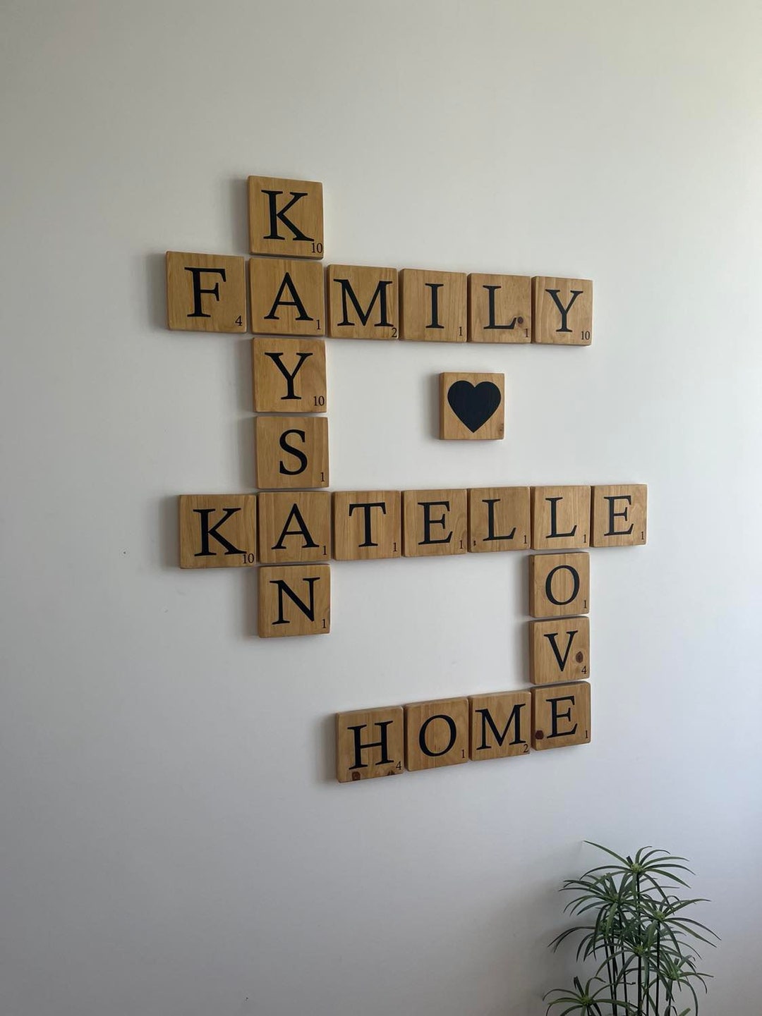 Letra de Scrabble, letra de madera, decoración de pared de terracota ...