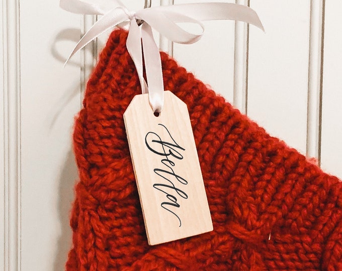 Wood Stocking Tags Personalized Gift Stocking Tags Christmas Stocking ...